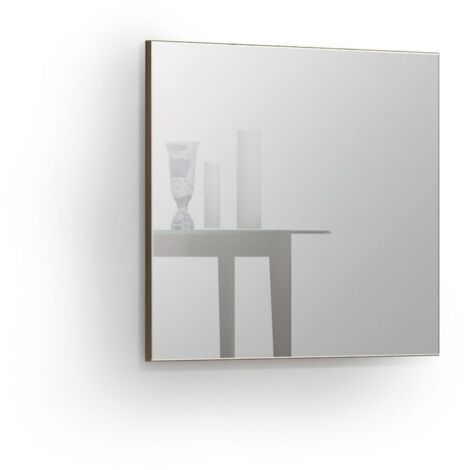 Specchio senza Cornice Idea, Truciolare Melaminico, Vetro, Marrone, 80x65x2 cm