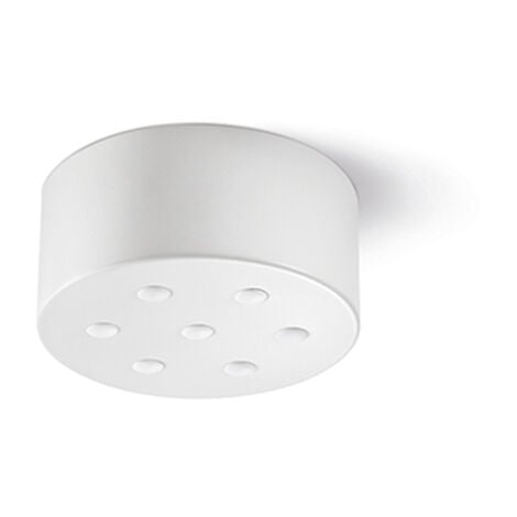 Rosone Multicavo 7 Fori In Metallo Bianco Opaco D12Cm