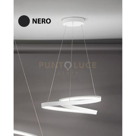 Lampadario Moderno Ritmo Nero Led Grande