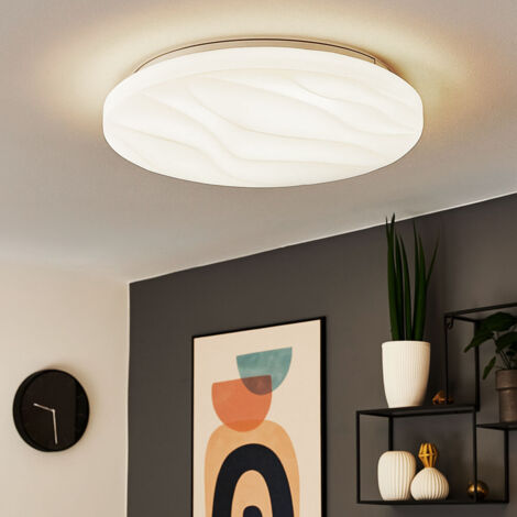 Plafoniera Moderna Benariba Acciaio Bianco Luce Led Integrato 14,6W