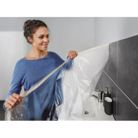tesa Easy Cover ECONOMY Folie für Malerarbeiten - 2 in 1 Malerfolie zum ...