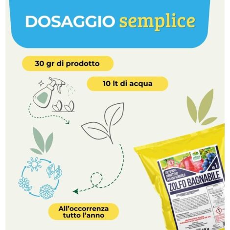 Zolfo Bagnabile in Polvere, Consentito in Agricoltura Biologica, Zolfo ...