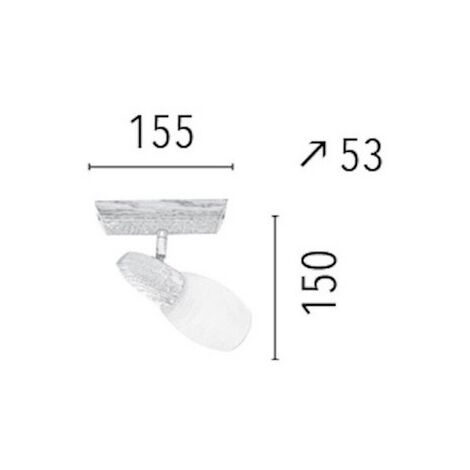 Spot d'Intérieur Juliana, Bois, Métal, Verre, Chêne, Chrome, Blanc, 15 ...