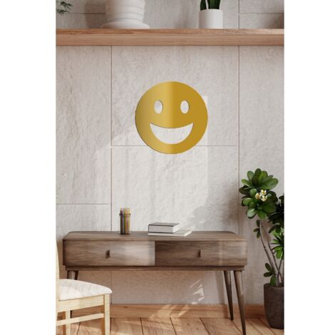 Décoration en Métal Smile 1, Métal, Or, 50x1,5x50 cm