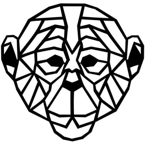 Décoration en Métal Singe, Métal, Noir, 51x1,5x49 cm