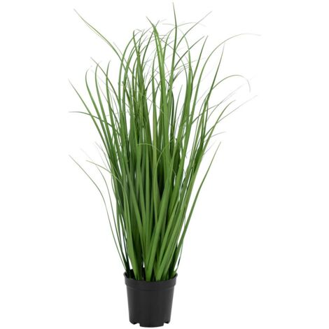 Plante Artificielle Poa, Polyéthylène, Polyester, Ciment, Vert, 30x30x68 cm