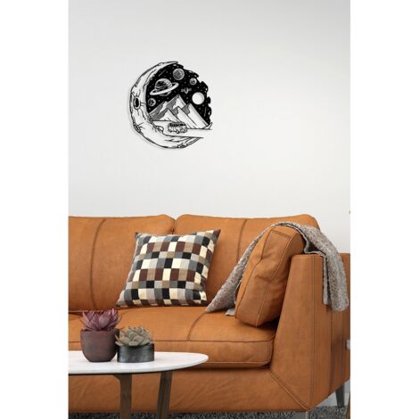 Décoration en Métal Cosmo 5, Métal, Noir, 58x0,15x60 cm