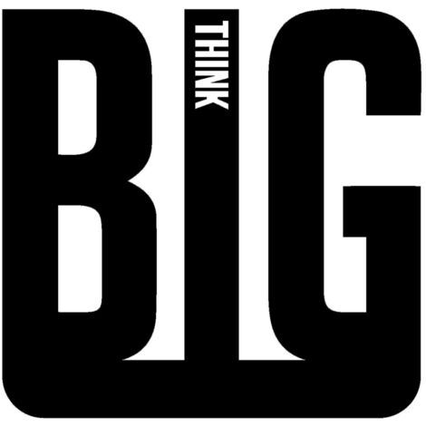 Décoration en Métal Think Big 1, Métal, Noir, 51x0,15x50 cm cm