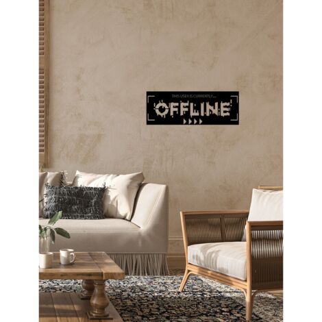 Décoration en Métal Offline, Métal, Noir, 60x0,15x22 cm cm