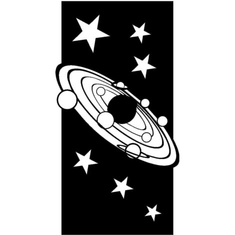 Décoration en Métal Cosmo 1, Métal, Noir, 40x0,15x76 cm