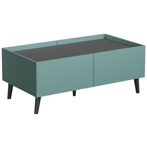 Table d'Appoint Melton, Panneau Aggloméré Mélaminé, Bleu, 110x44x60 cm