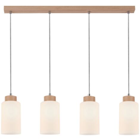 Suspension Trinity, Bois, Verre, Marron, Blanc, 9,5x75x110 cm