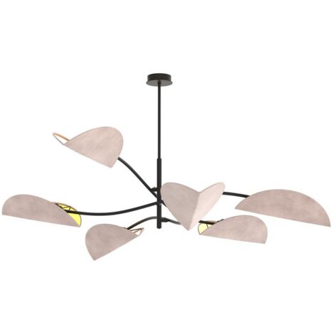 Suspension Lotus, Métal, Tissu, Rose, 105x59x105 cm