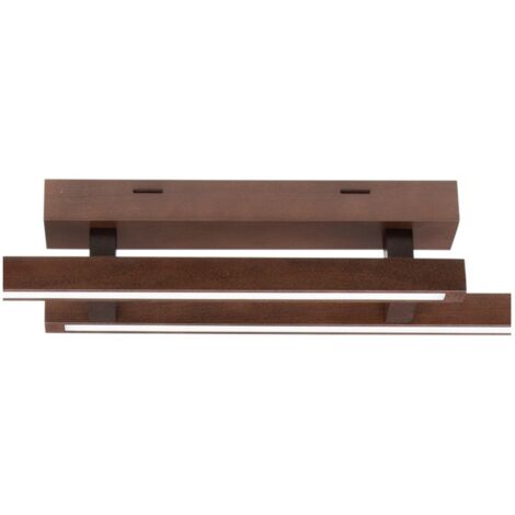 Plafonnier Columbia, Bois, Marron, 120x10x13,5 cm