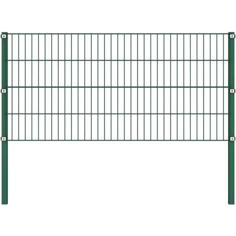 Rubberskin Panneau de clôture avec poteaux Fer 5,1 x 0,8 m Vert