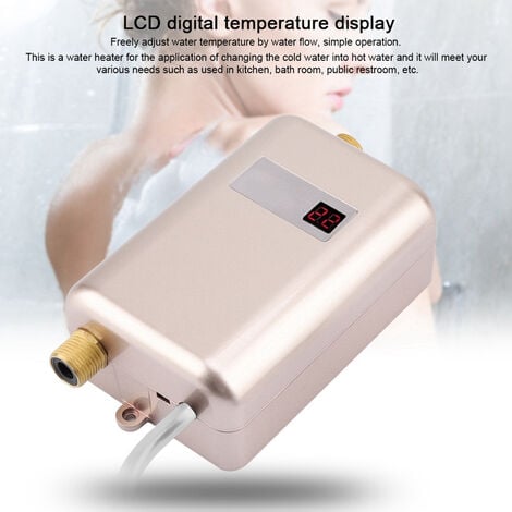 SJLERST Chauffe-Eau électrique sans réservoir, 220V 3800W Mini Chauffe-Eau électrique instantané ...