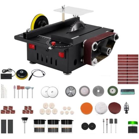SJLERST Mini Scie Circulaire Sur Table avec Ponceuse à Courroie et 4 ...