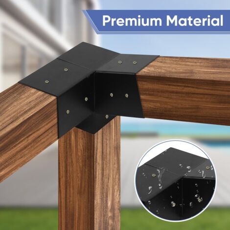 6Pcs Supports de Pergola, Support d'angle en Acier allié Support de ...