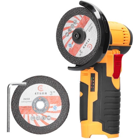 Mini meuleuse 12V 19500rpm 75mm charbon sans batterie jaune