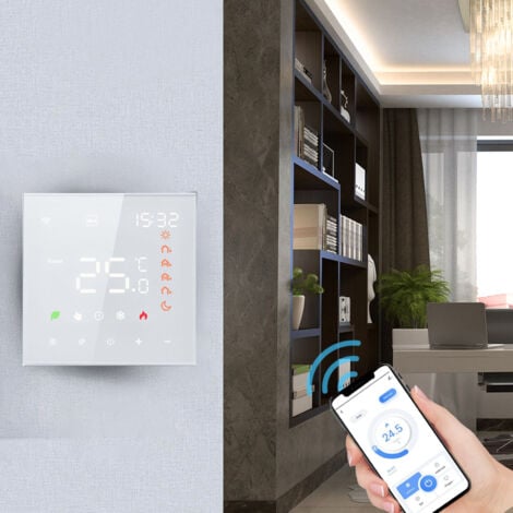 SJLERST Digital Intelligent Wall Mounted Water Heating Thermostat, 3A Digital Programmable LCD ...