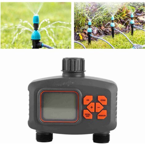 SJLERST Programmateur d'arrosage, Grand écran Double sortie Double contrôle Programmateur d ...