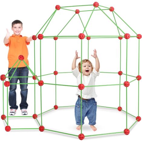 Cabane de jardin pour enfant, 180 Pièces Kit De Construction Fort, Kit ...