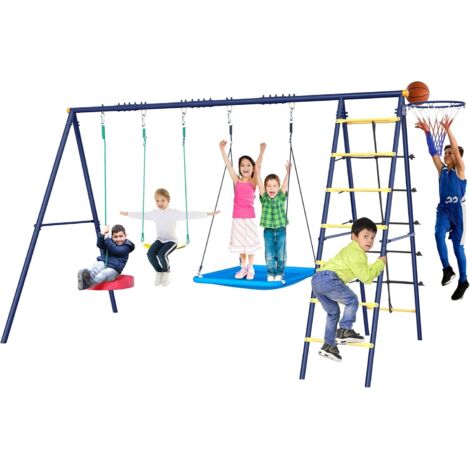 Portique Balancoire Enfant Exterieur Max.250kg Multifonctionnelle 6-en ...