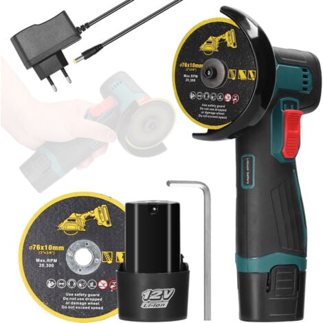 Meuleuse d'Angle Sans Fil 19 500 RPM, Disqueuse 76mm avec 1 Batteries ...