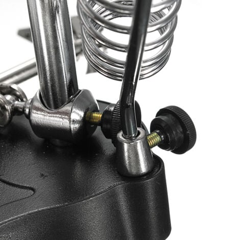 Loupe LED avec lumière sur support, bras de serrage pour la fabrication de bijoux, noir