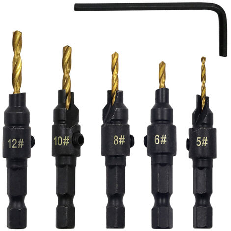 5pcs Bit de forage de comptoir à haut débit en acier haute vitesse avec ...