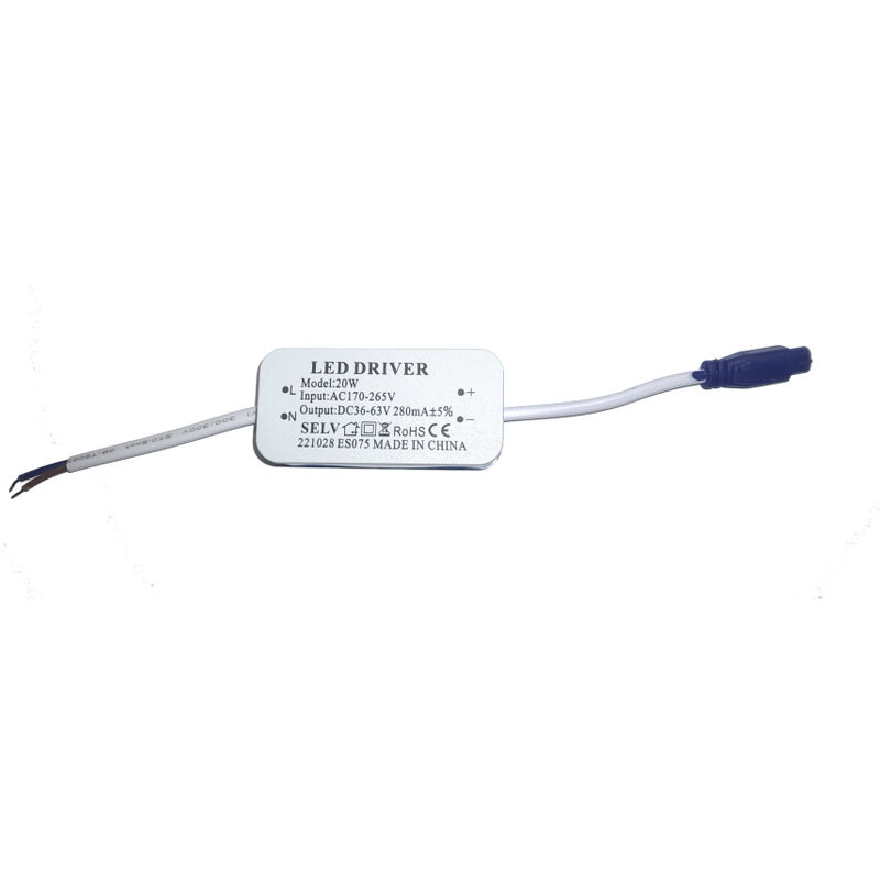 Driver Downlight Panel LED 20W Conector Macho Plano IluminaShop