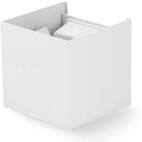 IluminaShop - Aplique de Pared LED 6W Aluminio Blanco Doble Cara Cube IP54 Blanco Calido 3000K