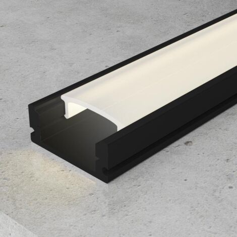 Iluminashop Perfil De Aluminio U Superficie Sid Lacado Negro 12v 24v