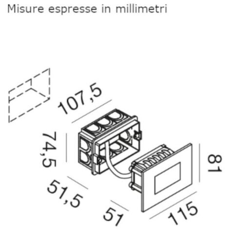 Segnapasso incasso gea led ges2040 led ip66 120 gradi alluminio vetro 503