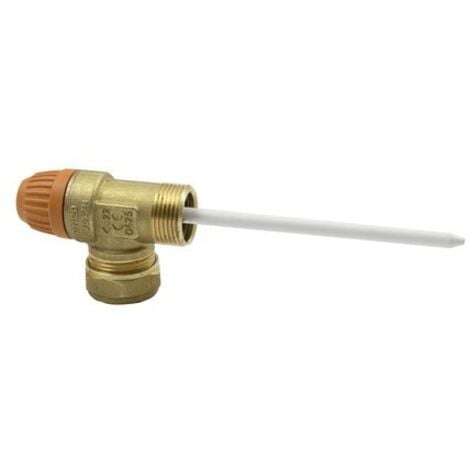 VALVOLA DI SICUREZZA M-TUBO RAME COMBINATA PER SISTEMI SOLARI Misura: 3/4" x 22