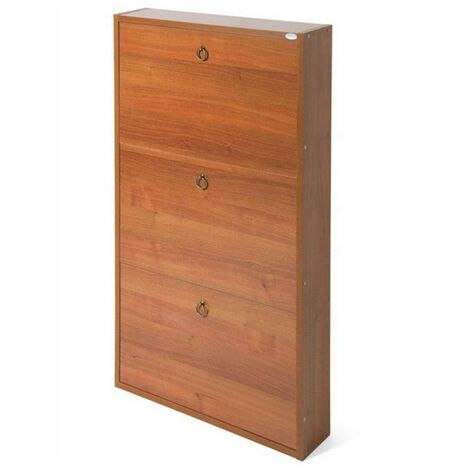 Scarpiera salvaspazio con tre ante colore noce antico 65x15x108H cm ...