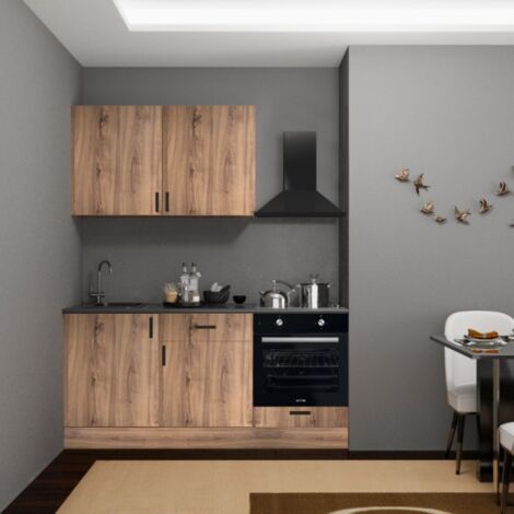 Cucina completa di elettrodomestici 180 cm colore rovere - Benny