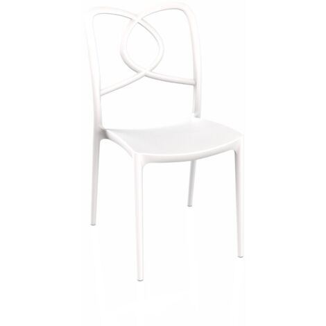Sedia in polipropilene colore bianco per esterno o interno - Hug