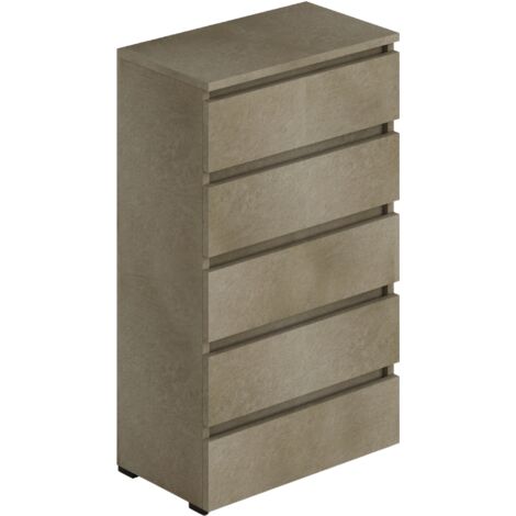 Cassettiera con 5 cassetti colore argilla 75x127H cm montata