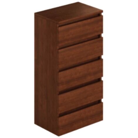 Cassettiera con 5 cassetti colore noce antico 47x127H cm montata