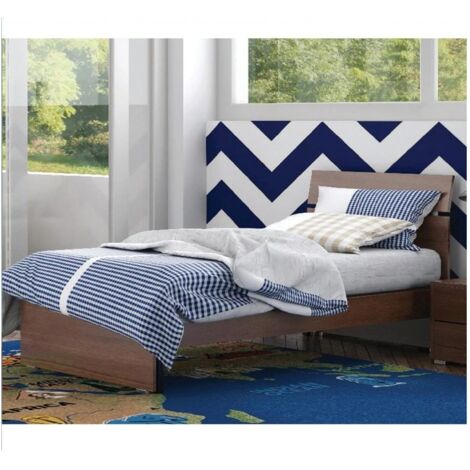 Letto singolo in legno colore noce antico 85x200 cm