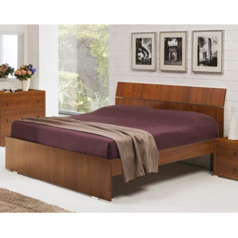 Letto matrimoniale in legno colore noce antico 171x200 cm