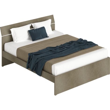 Letto matrimoniale in legno colore argilla 171x200 cm