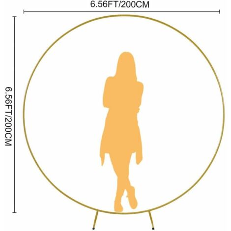 Arche porte décorative de couleur dorée pour mariage de diamètre 2m.