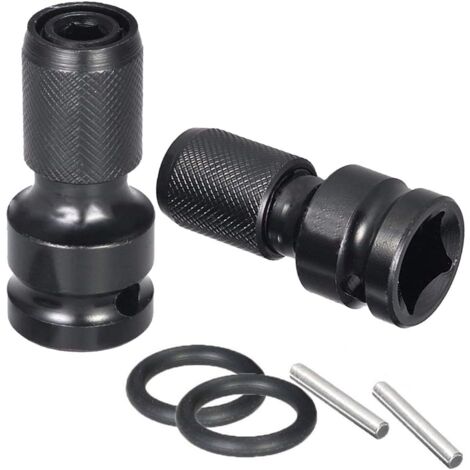 2 Pièces Adaptateurs de Douille 1/2" Carré à 1/4" Hexagonal Hex Ratchet ...