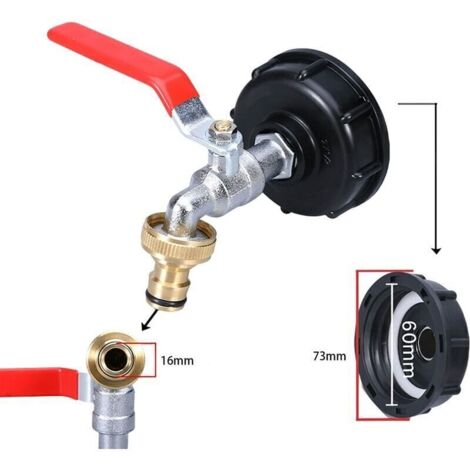 Robinet Cuve 1000L Avec Adaptateur Robinet Tuyau Arrosage, S60X6 IBC Raccord Robinet