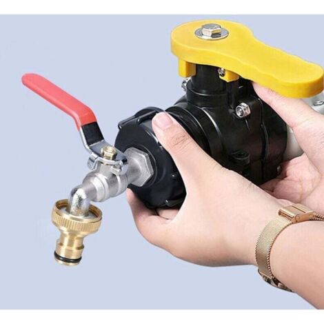 Robinet Cuve 1000L Avec Adaptateur Robinet Tuyau Arrosage, S60X6 IBC Raccord Robinet