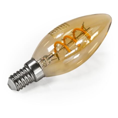 LED Filament Kerzenlampe McShine "Retro" E14, 2W, 150lm, warmweiß, goldenes Glas