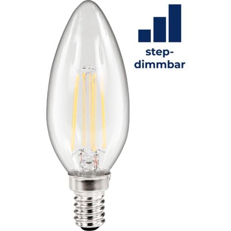 LED Filament Kerzenlampe McShine "Filed", E14, 4W, 470lm, warmweiß, step-dimmbar