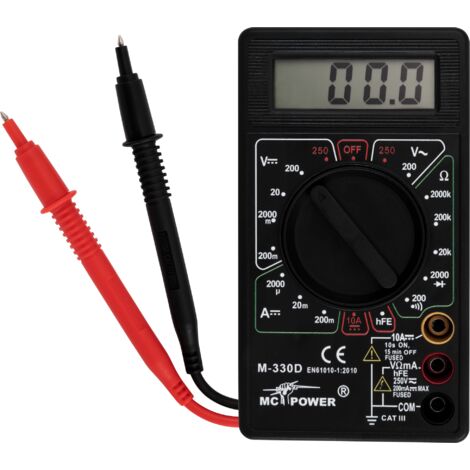 Digitalmultimeter McPower "M-330D" schwarz, 3½-stellig, akustischer ...